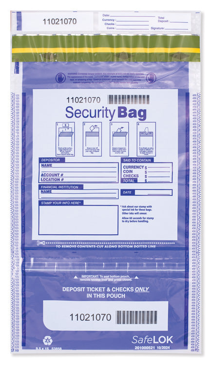 53858 Dual Pocket Deposit Bag Clear Front Opaque Back - 100 BAGS – 5Forms